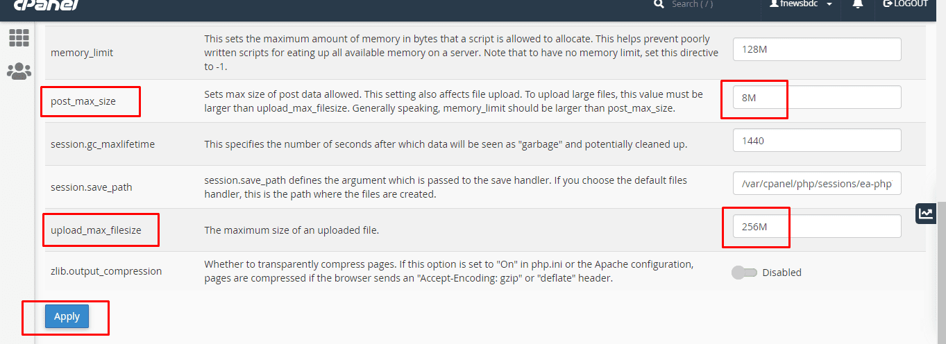 Fix The uploaded file exceeds the upload_max_filesize directive in php.ini